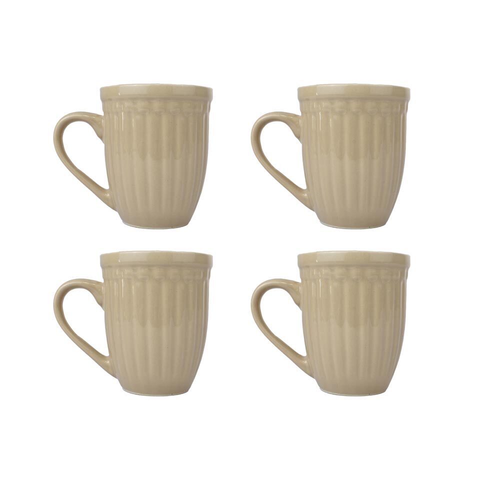 Jogo 4 Canecas de Cerâmica para Chá Café Areia Class 300ml - Loja Lemis