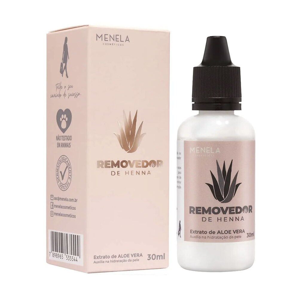 Removedor de Henna Extrato de Aloe Vera Menela 30ml - Loja Lemis
